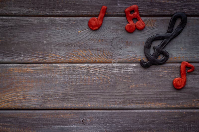 Top View of Music Notes Made of Rubber. Music Abstract Background Stock ...