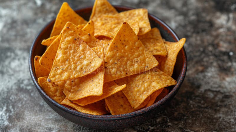 Top View of Nachos Chips in a Bowl. Stock Image - Image of restaurant ...