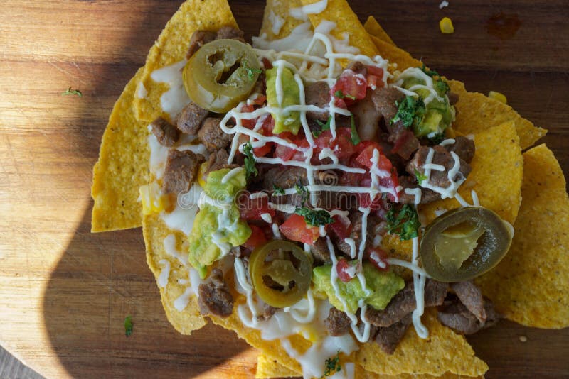 Top View of Nachos on the Table. Stock Photo - Image of cuisine ...