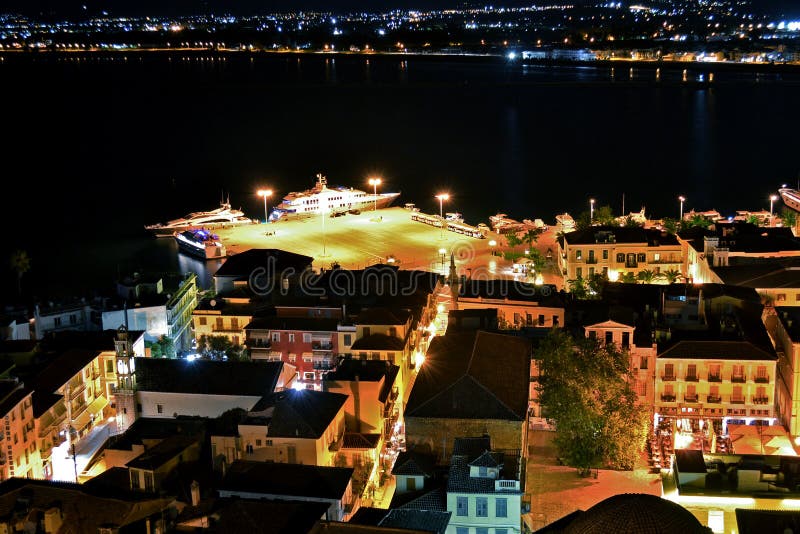 Top View of Nafplio Town from Acronauplia Walls Stock Image - Image of ...