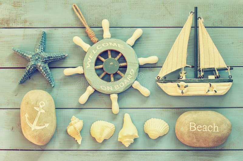 Top View Nautical Concept with Nautical Life Style Objects Stock Image ...