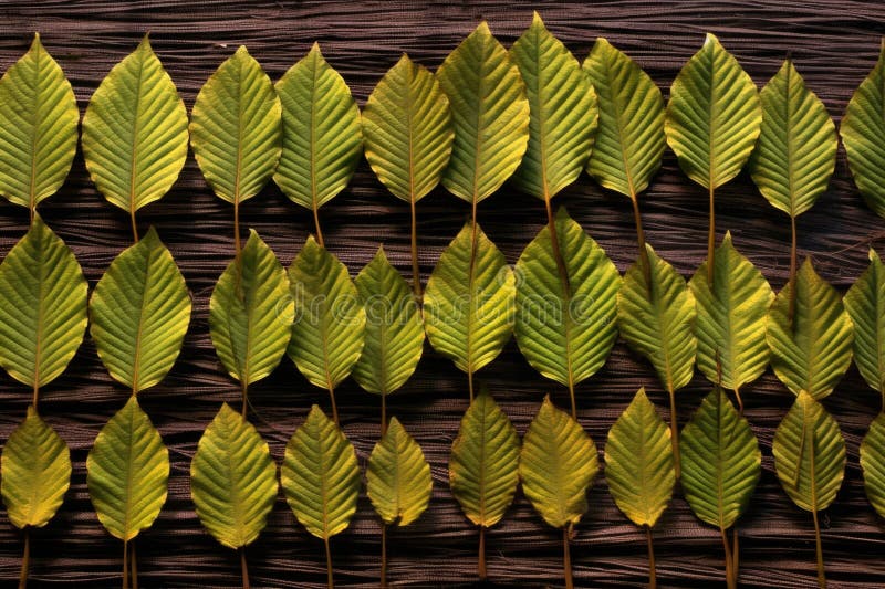 Top View of a Neat Row of Raked Leaves Stock Illustration ...
