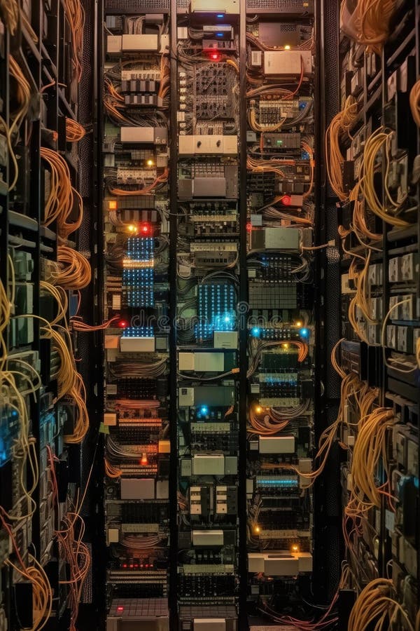 Top View of Neatly Organized Server Racks in a Data Center Stock ...
