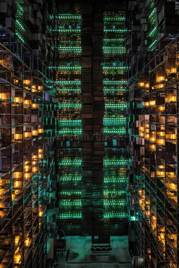 Top View of Neatly Organized Server Racks in a Data Center Stock ...