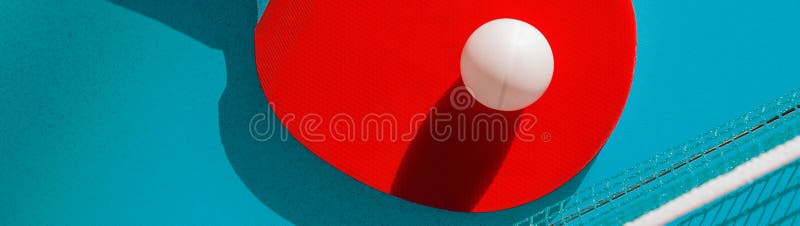 Red Racket and a Ball for Table Tennis Stock Image - Image of male ...