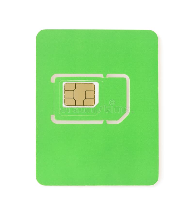Top View of New Green Sim Card Stock Image - Image of mockup, green ...