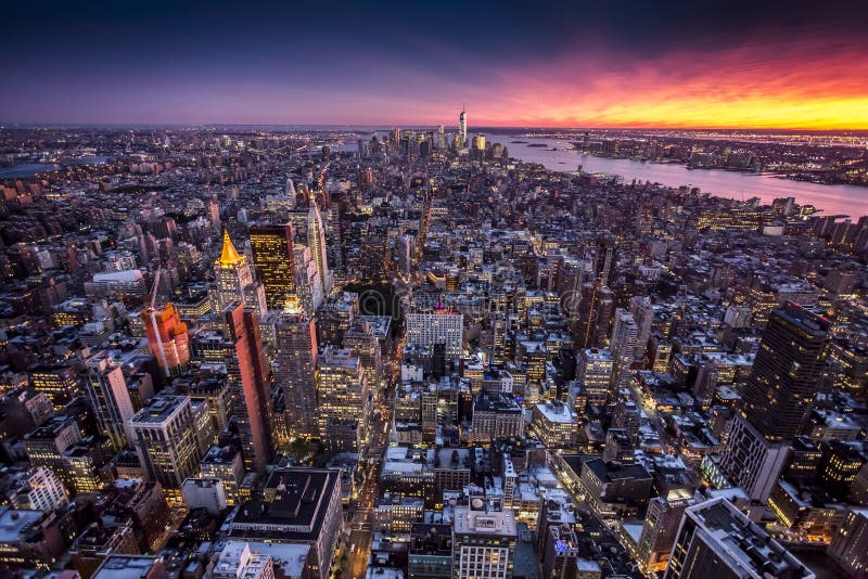 Top view of New York City stock photo. Image of aerial - 170317272