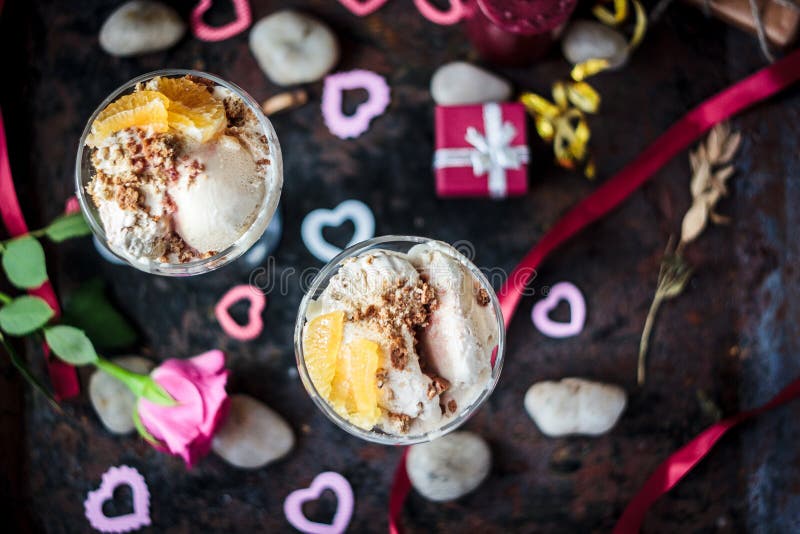 Top view of nice dessert. stock photo. Image of lunch - 85621394