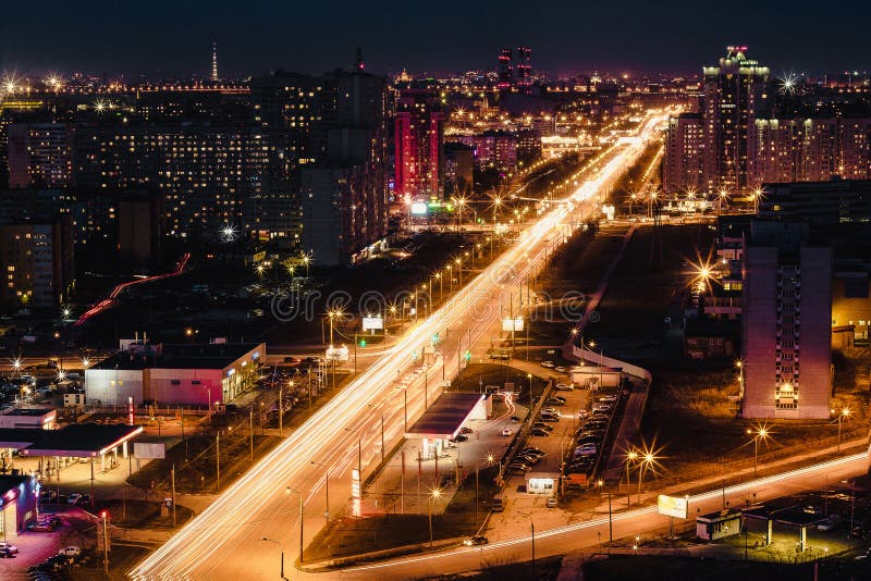 The Top View on Night in St.petersburg Editorial Photo - Image of night ...