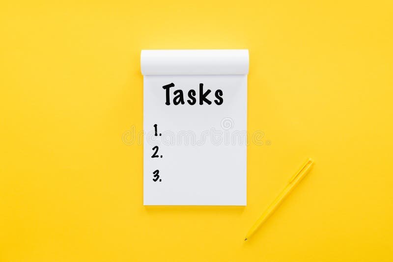 Top View of Notebook with Tasks List Stock Image - Image of achievement ...