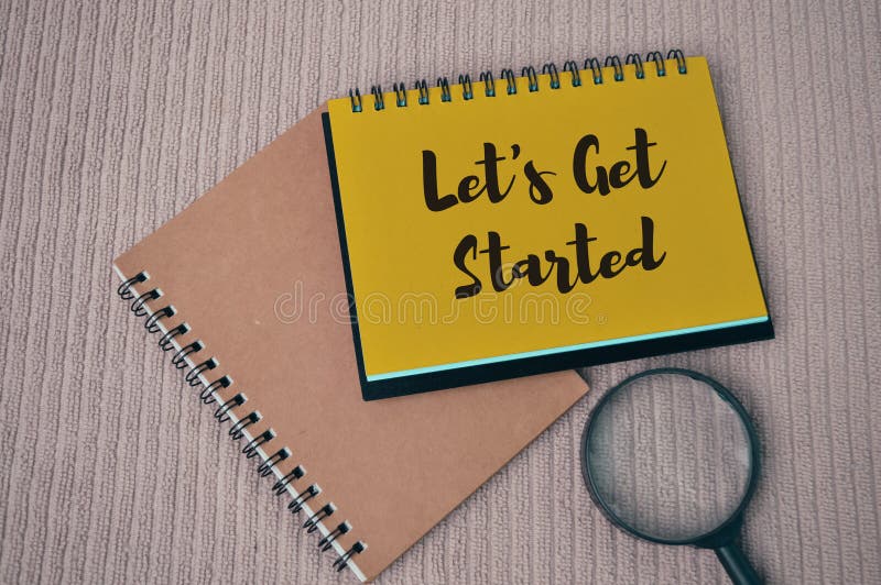 Top View of Notebook Written with Text LET`S GET STARTED Stock Image ...