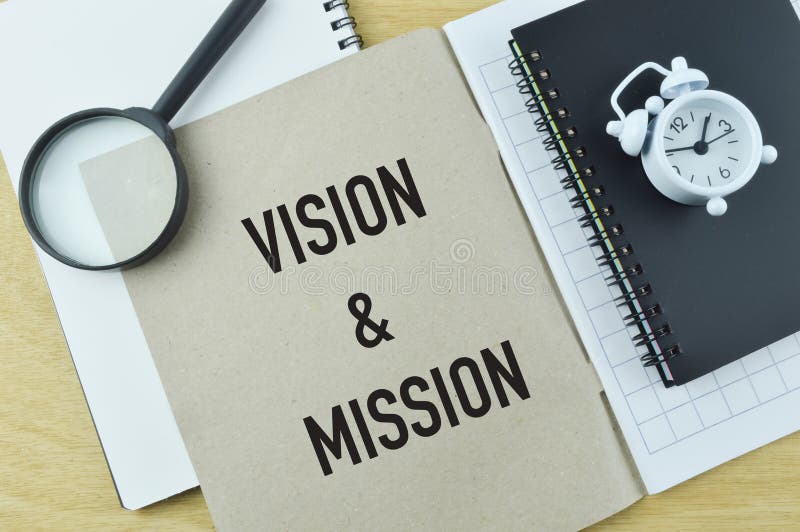 Top View of Notebook Written with VISION and MISSION Stock Photo ...