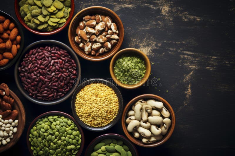 Top View Nutritious Food Array Stock Illustration - Illustration of ...