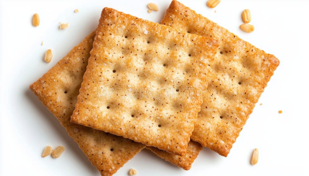 Top View of Nutritious Whole Wheat Cracker on White Background Stock ...