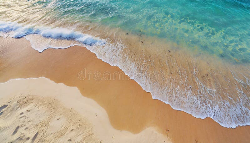 Top View of Ocean Meeting Beach at Tropical Island Stock Illustration ...