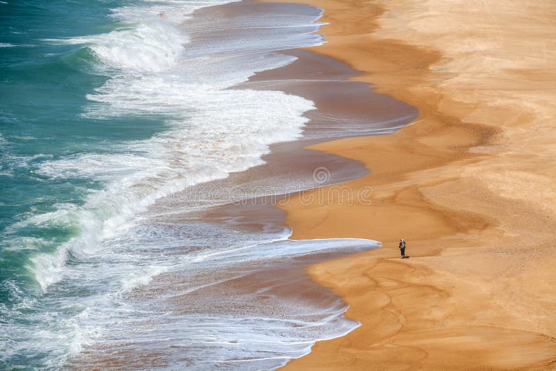 Top View of the Ocean and Sandy Beach Stock Image - Image of landscape ...