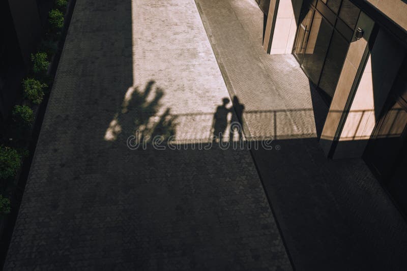 Top View of an Offcie District and One Man Standing Near the Wall Stock ...
