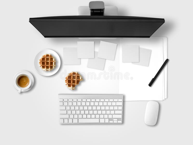 Top View of Office Desk with Document Papers. Stock Image - Image of ...