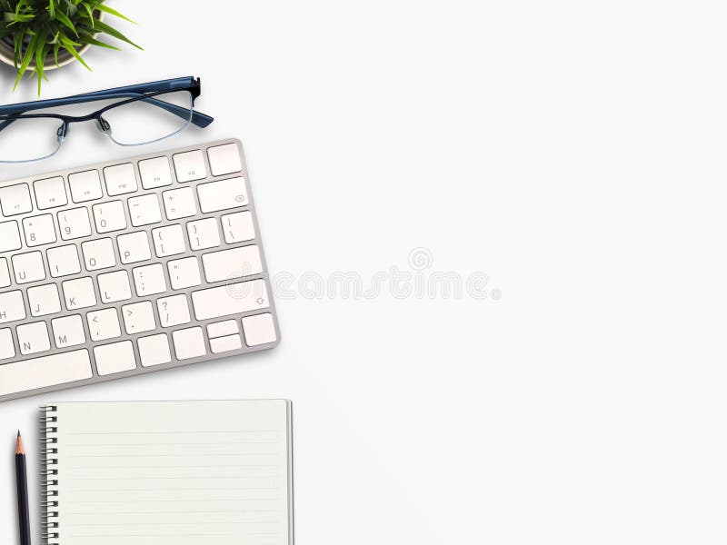 Top View Office Desk Table or Office Workplace. Flat Lay Business ...