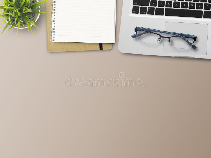 Top View Office Desk Table or Office Workplace. Flat Lay Business ...
