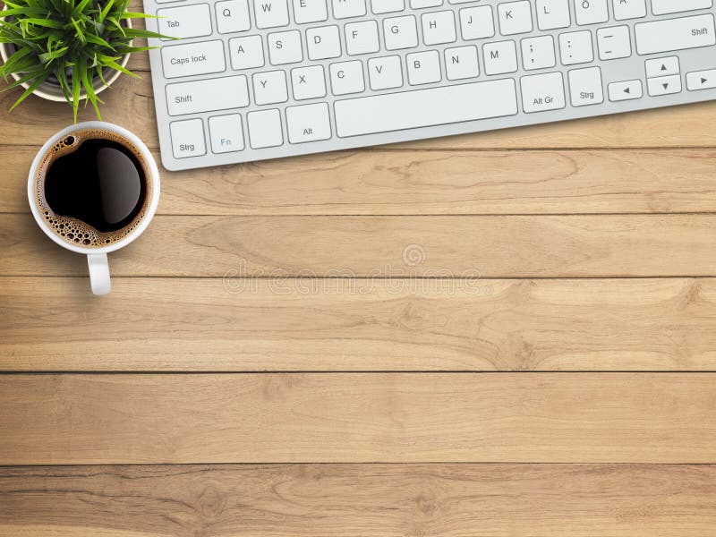 Top View Office Desk Table or Office Workplace. Flat Lay Business ...