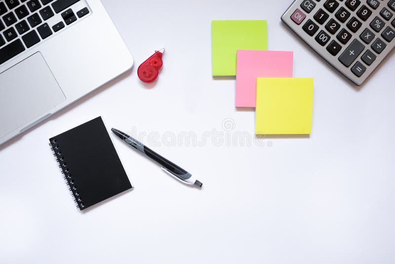 Office Workplace with a Laptop, Notes, and a Hard Hat on a Conference ...