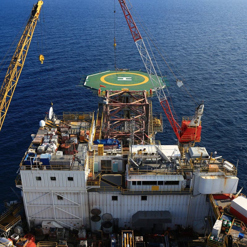Rig Move of an Semi Submersible Drilling Rig Stock Photo - Image of ...