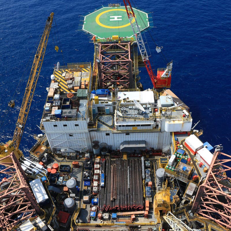 Top View of Offshore Drilling Rig Stock Photo - Image of natural ...