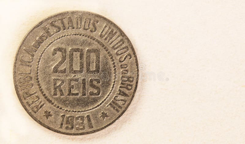 Top View of an Old Brazil Coin Stock Photo - Image of cash, crisis ...