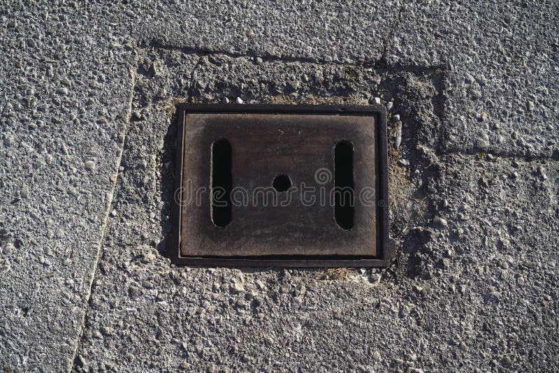 Top View of an Old Outlet on a Concrete Surface Stock Image - Image of ...