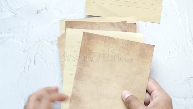 Top View of Old Paper Texture on Table Stock Footage - Video of soft ...