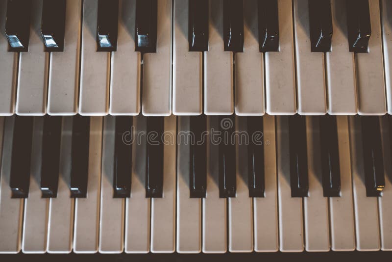 Top View Old Piano Keyboard with Old Vintage Tone Stock Photo - Image ...