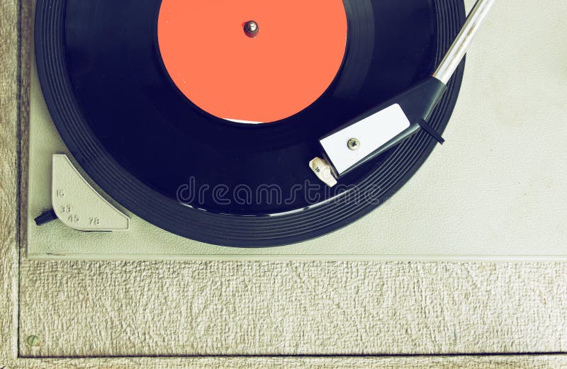 Top View of Old Record Player, Image is Retro Filtered Stock Photo ...