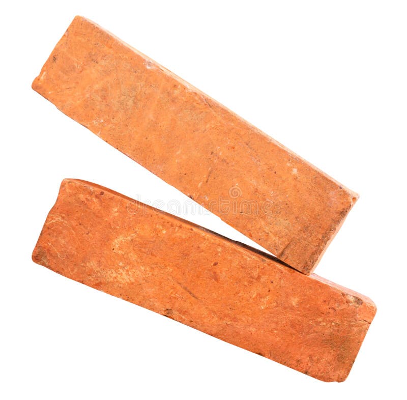 Top View of Old Red or Orange Bricks in Stack Isolated on White ...