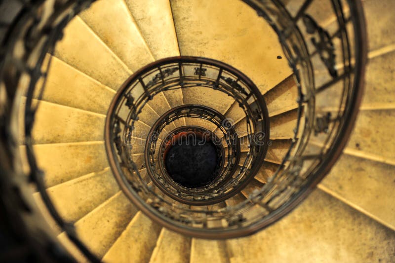 Top View of Old Spiral Staircase Stock Photo - Image of background ...