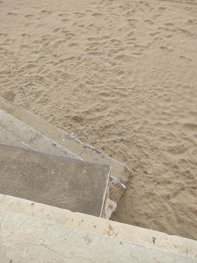 Top View of Old Stairs To the Sandy Beach Stock Image - Image of ...