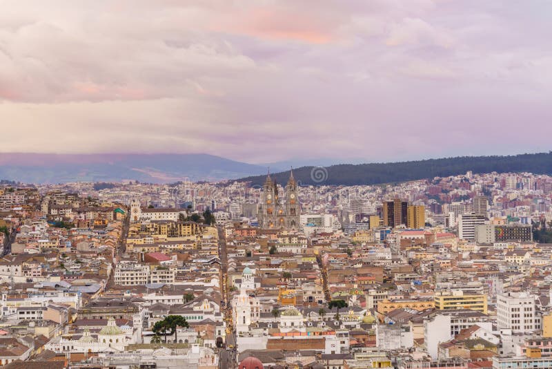 Top view of old town Quito stock photo. Image of view - 76470182