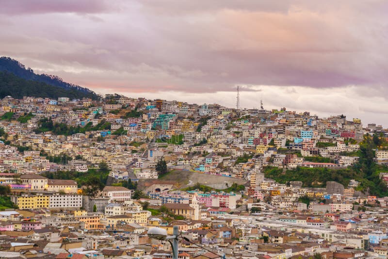 View of Quito from Rucu Pichincha Volcano Stock Photo - Image of hill ...