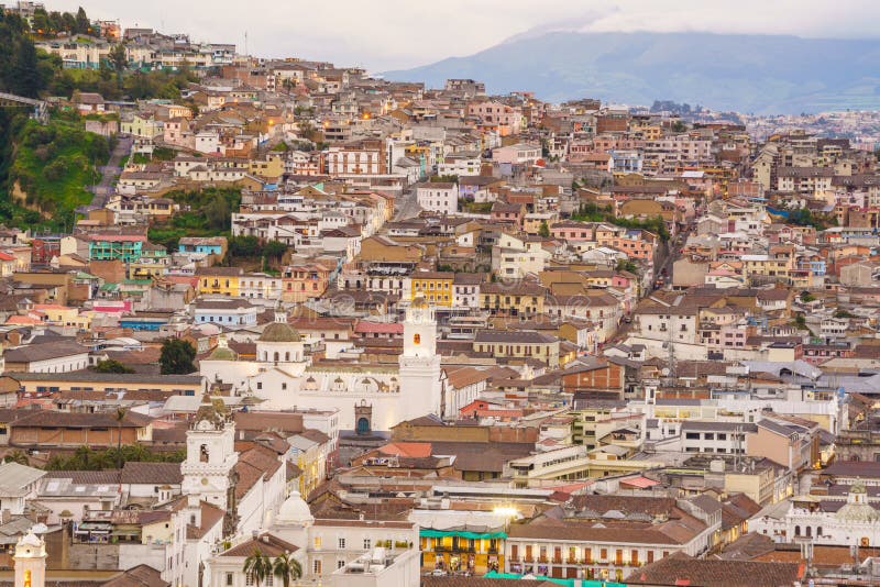 Top view of old town Quito editorial stock photo. Image of cultural ...