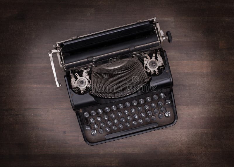 Top View of an Old Typewriter Stock Photo - Image of object, focus ...