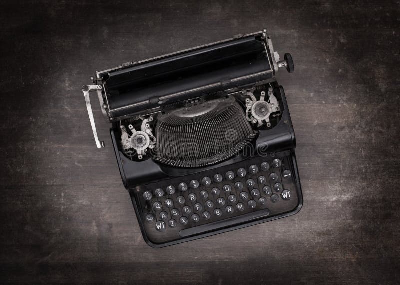 Top View of an Old Typewriter Stock Photo - Image of fashioned, desk ...