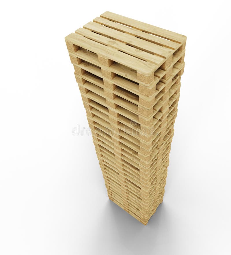 Top View of One Very High Wood Pallets Pile Stock Illustration ...
