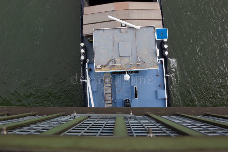 Top View Onto a Part of a River Barge Stock Image - Image of outdoor ...