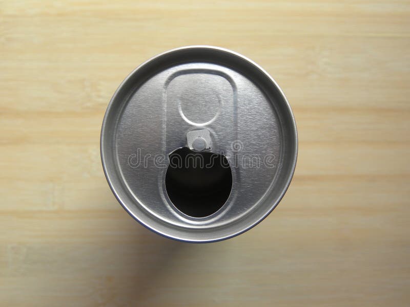 Top View of Open Beverage Drink Can without Pop Tab Stock Photo - Image ...