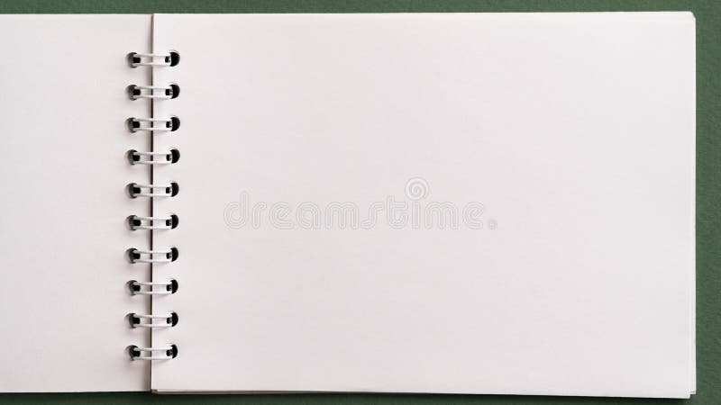 Top View of Open Blank Spiral Sketchbook Notebook Notepad with Ring ...