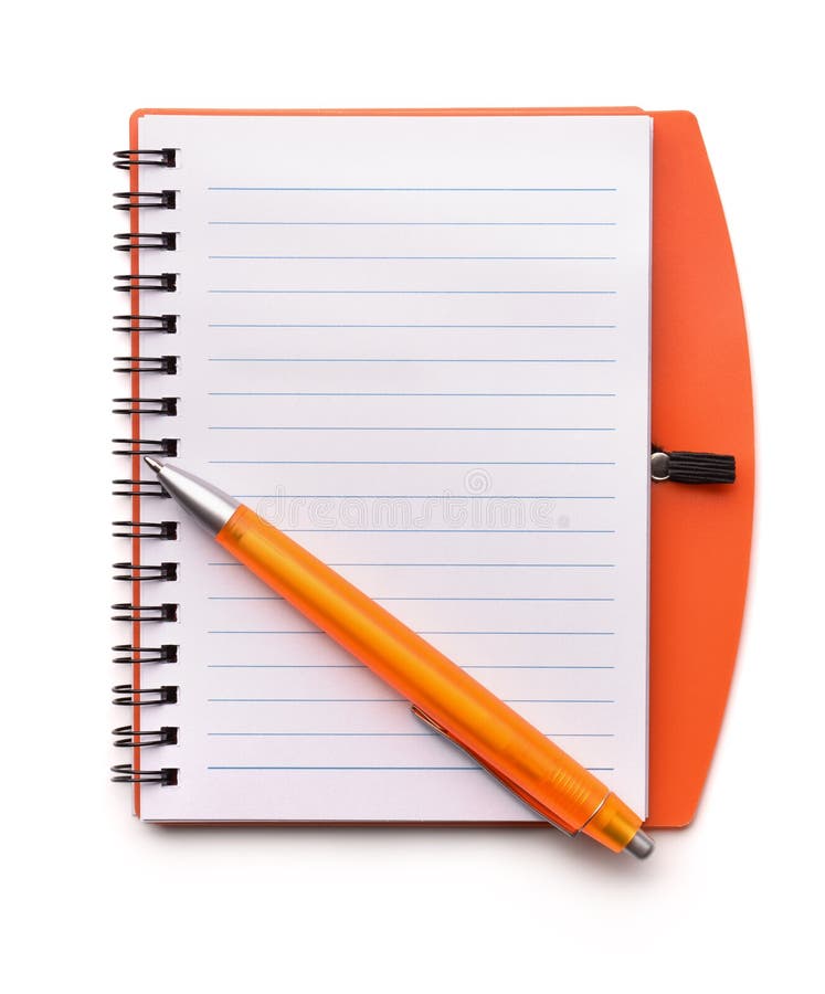 Top View of Open Blank Notebook and Pen Stock Image - Image of copy ...