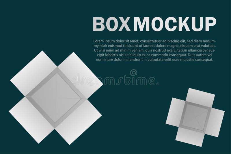 Top View Open Box Mockup Template, Flatlay. Vector Eps10 Illustration ...