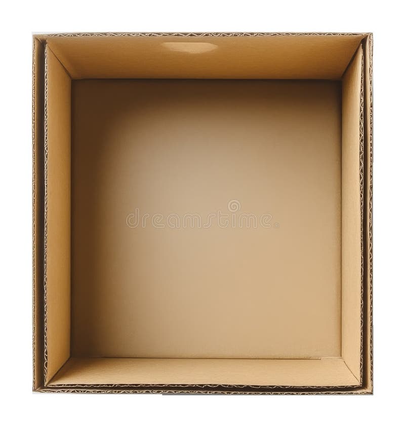 Top View of Open Cardboard Box with Neutral Background, Packaging ...