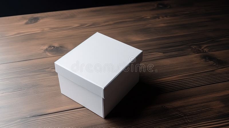 Top View Open Cardboard Box on a Wooden Table. Generative AI Stock ...