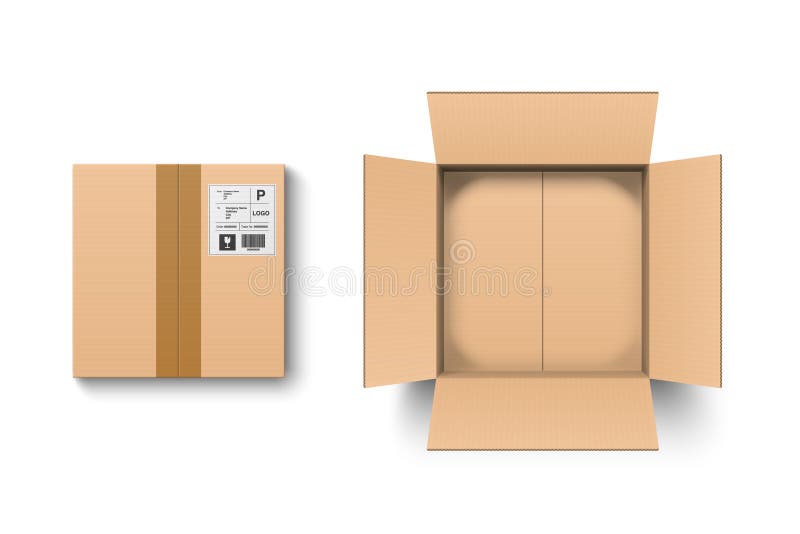 Top View Open Brown Packaging Box Stock Illustrations – 605 Top View ...